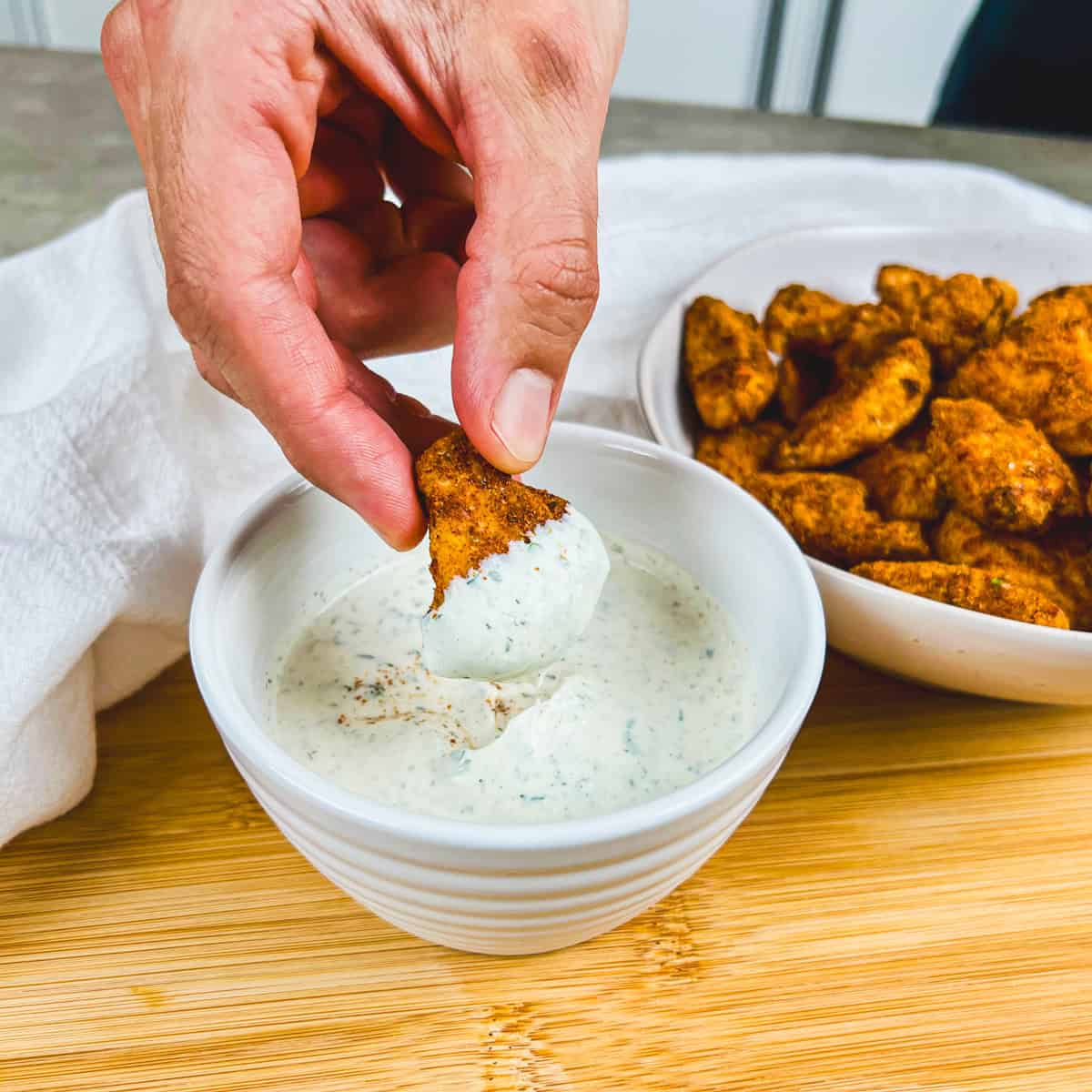 Spicy Popcorn Chicken with Cool Ranch Dressing - Better Cheat Meals
